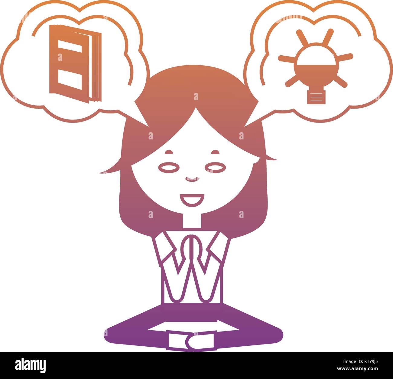 cartoon woman practicing yoga Stock Vector Image & Art - Alamy
