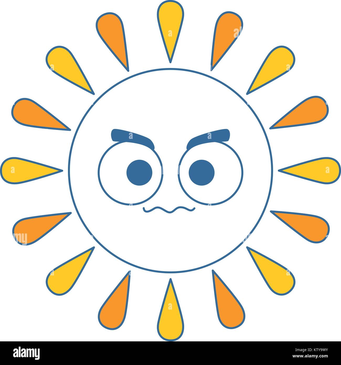 summer sun angry kawaii character vector illustration design Stock ...