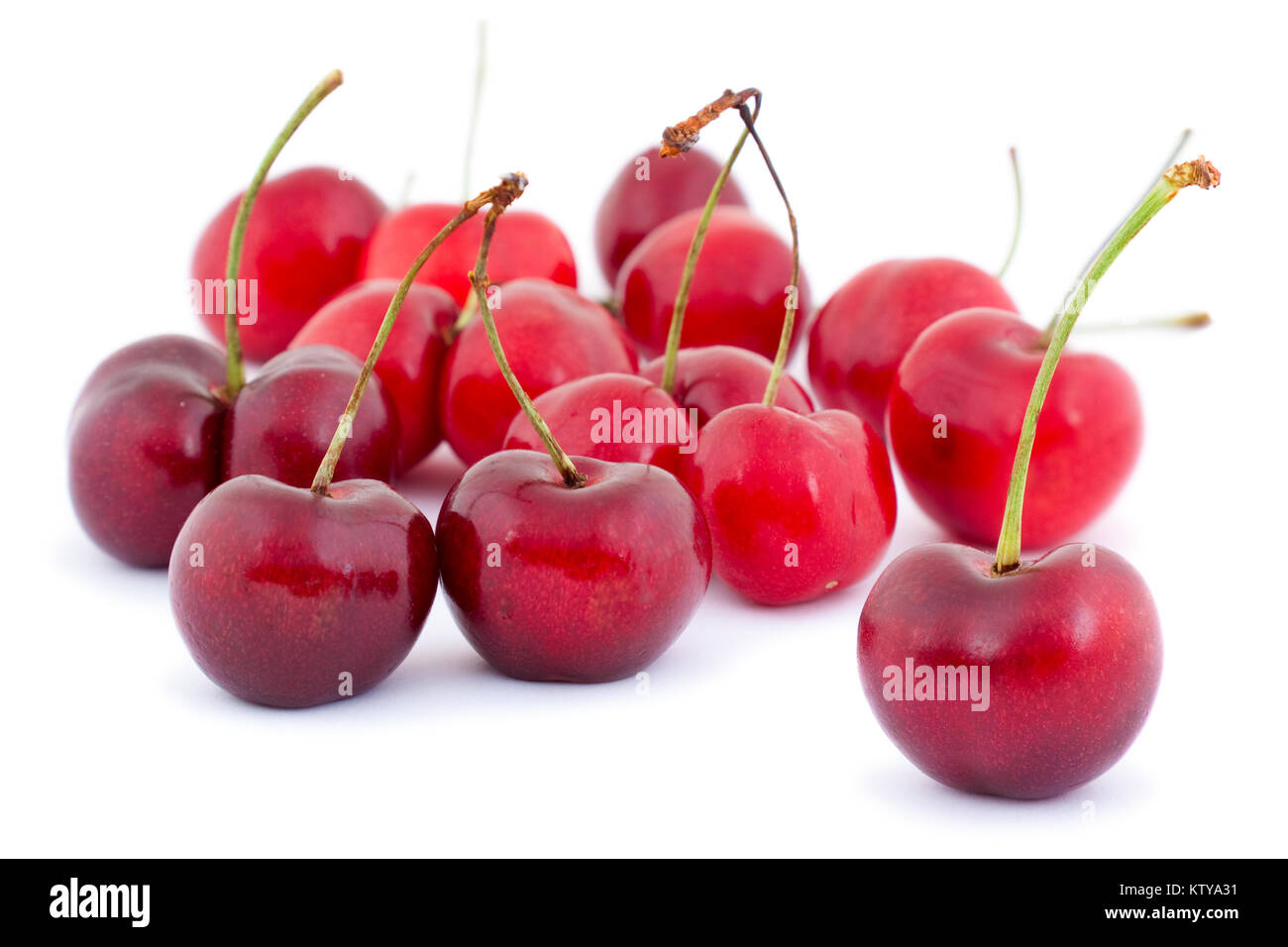 Isolated cherries against a white background with a soft shadow Stock ...