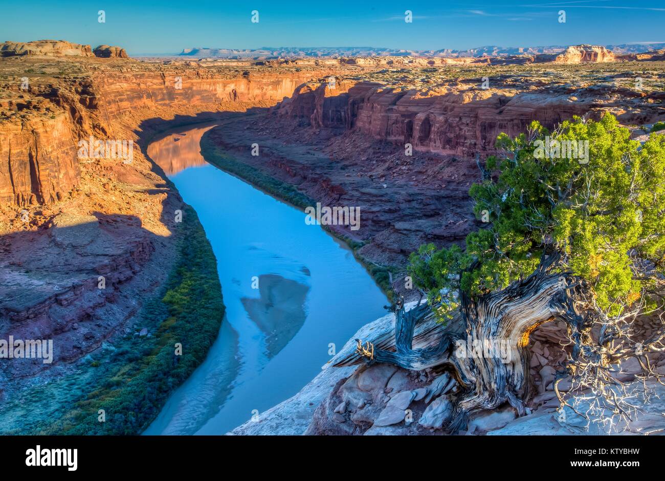Rock canyons surround the Upper Colorado Recreational River in the ...