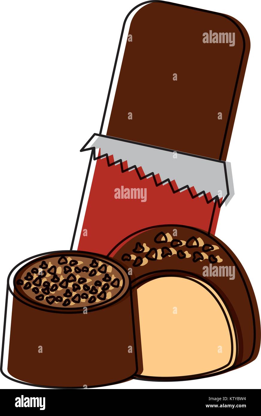 chocolate bar with bites icon image Stock Vector Image & Art - Alamy