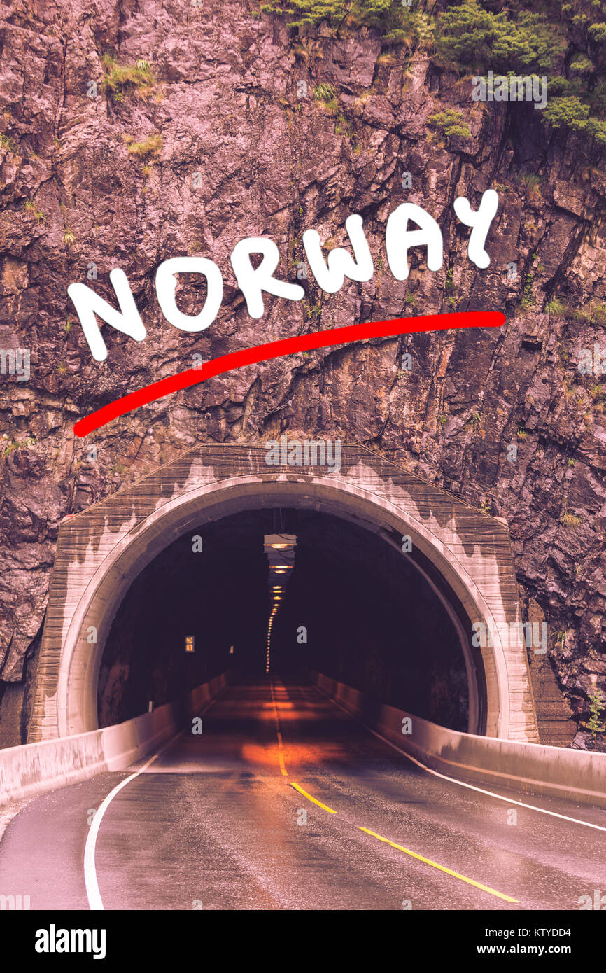 tunnel entrance at the norwegian mountains, Norway Scandinavia Stock ...