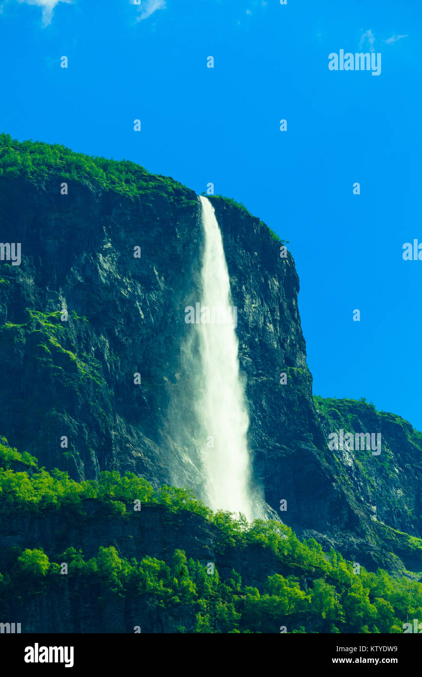 Summer mountain beautiful waterfall in Norway fjords Europe Stock Photo ...