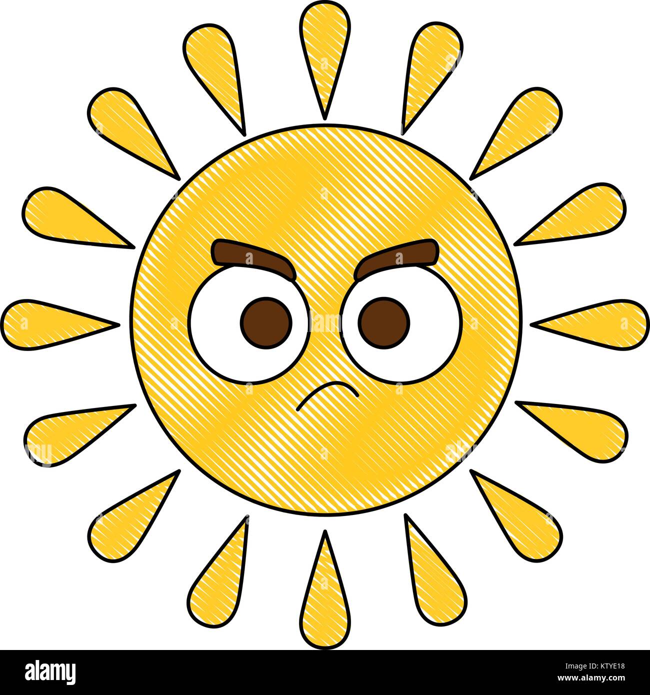 summer sun angry kawaii character vector illustration design Stock ...