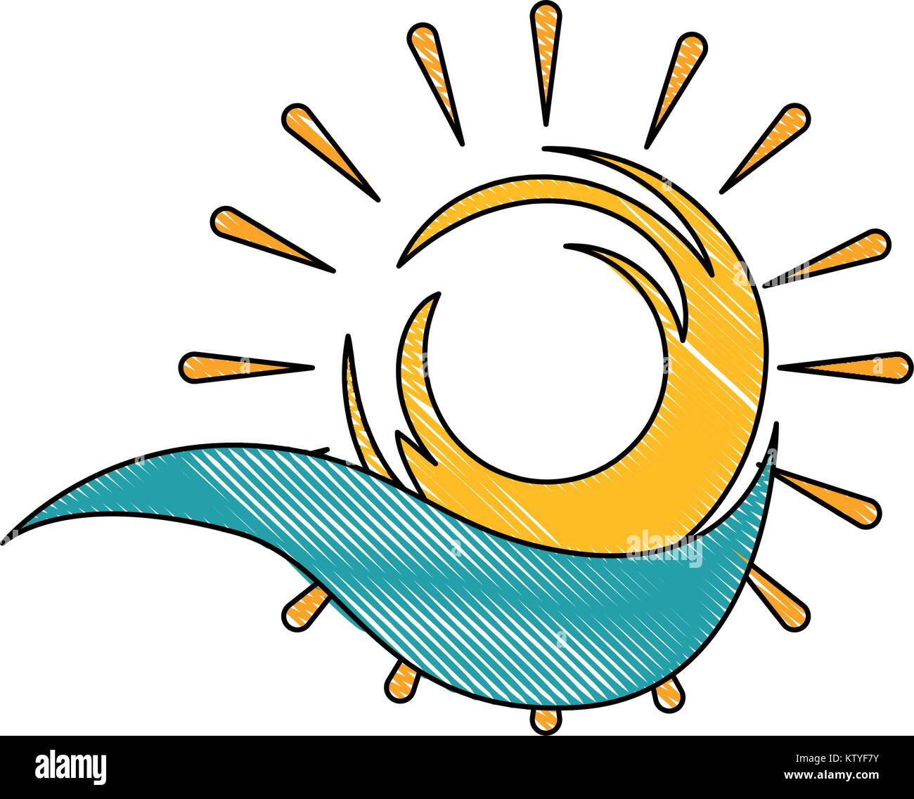 summer sun with wind vector illustration design Stock Vector Image ...