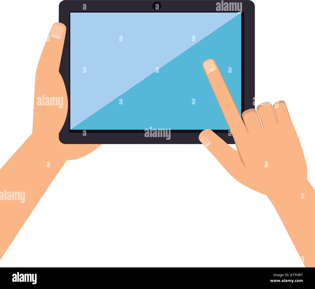 hands using tablet device vector illustration design Stock Vector Image ...