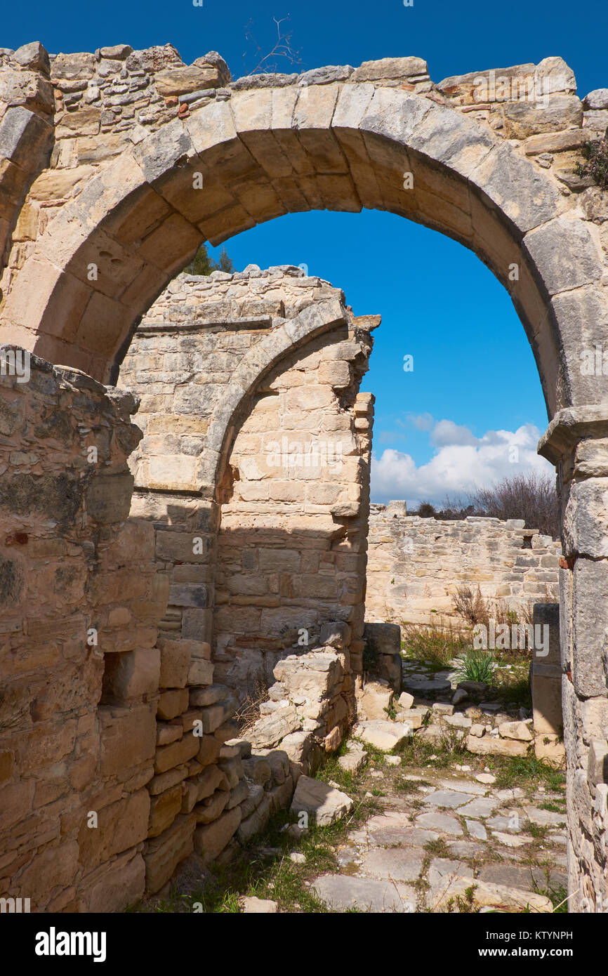 Ruined arches in monastery Of Timios Stavros near Anogyra Village in ...