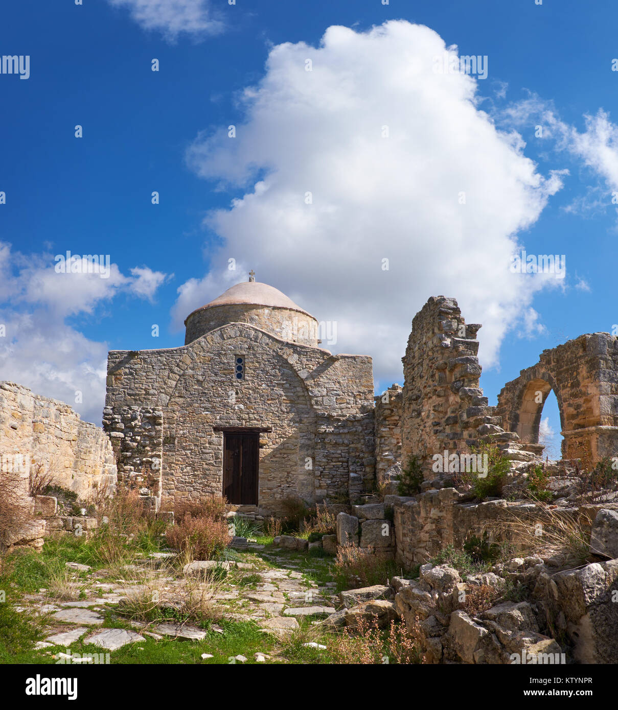 Ruined monastery Of Timios Stavros near Anogyra Village in Cypros Stock ...