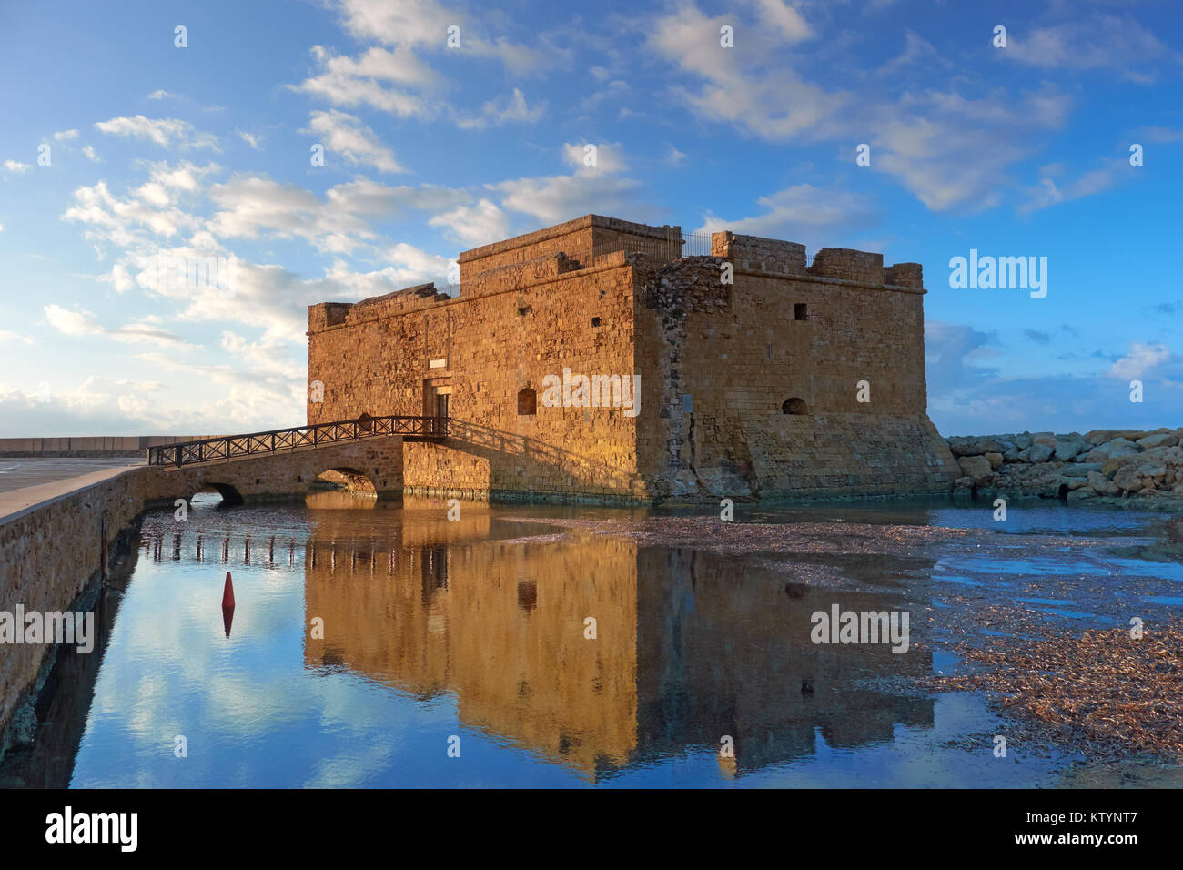 Pafos Harbour Castle, also known as "Turkish Castle" in Pathos, Cyprus ...