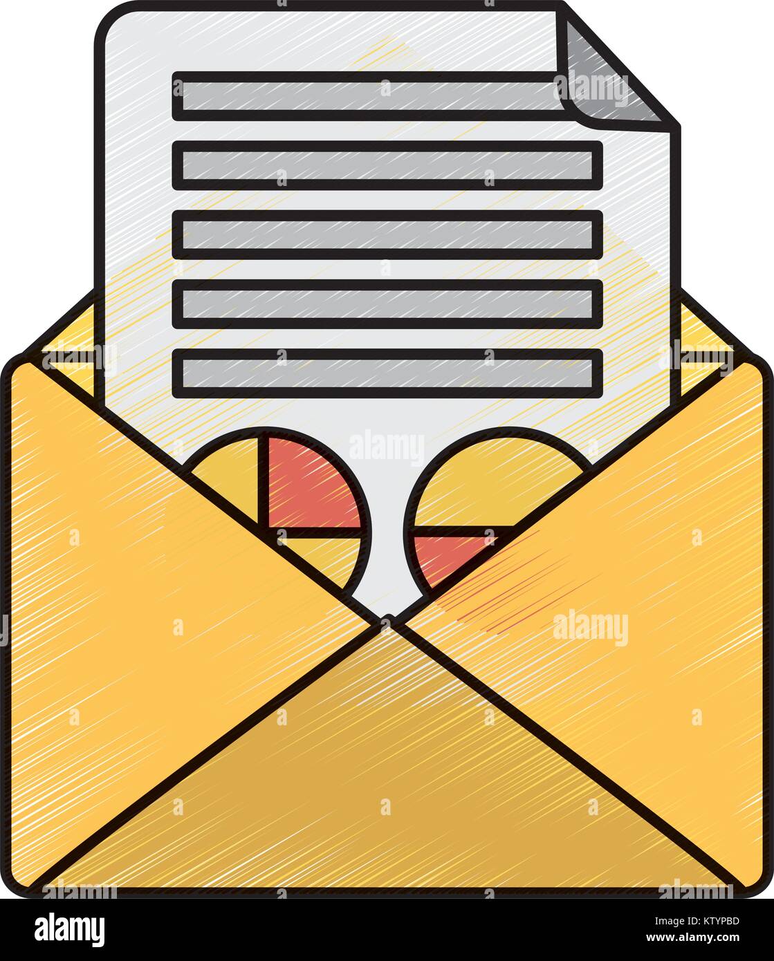 graph chart on paper inside envelope icon image vector illustration ...