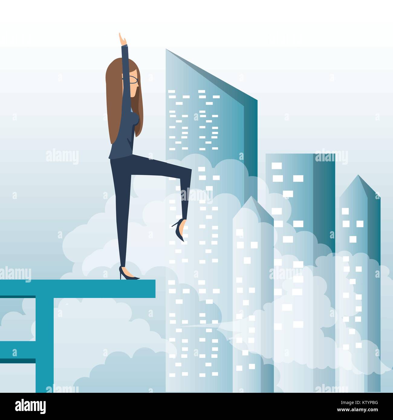 business woman taking risk cartoon Stock Vector Image & Art - Alamy