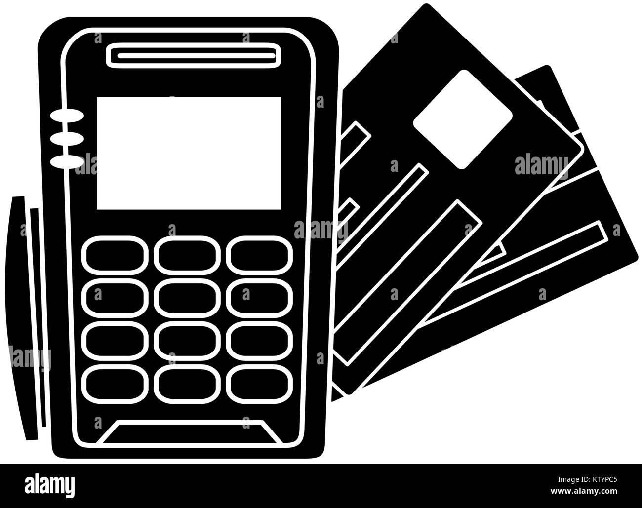 voucher machine with credit card vector illustration design Stock ...