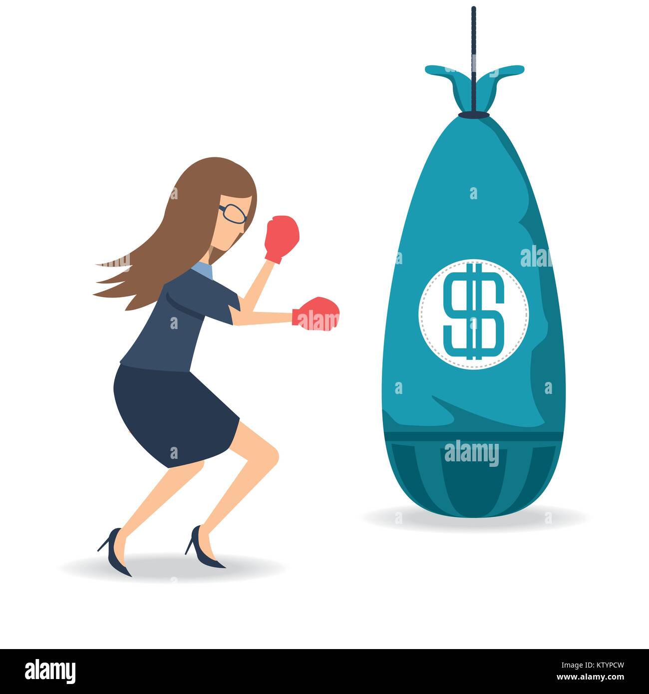 business woman working hard to earn money Stock Vector Image & Art - Alamy
