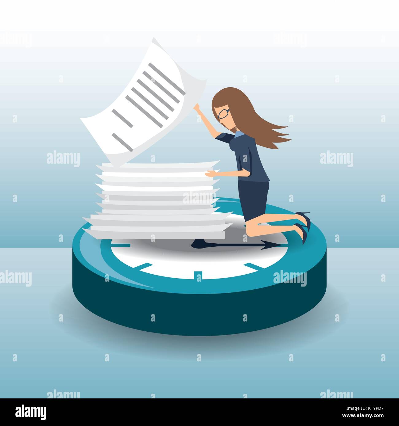 business woman hard working time pressure Stock Vector Image & Art - Alamy