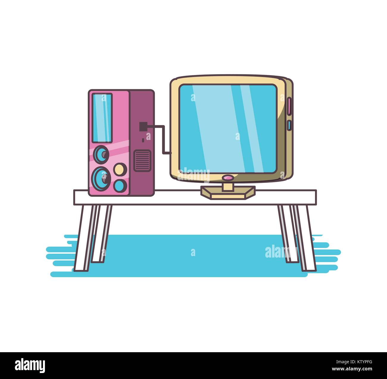 desktop computer home office concept Stock Vector Image & Art - Alamy