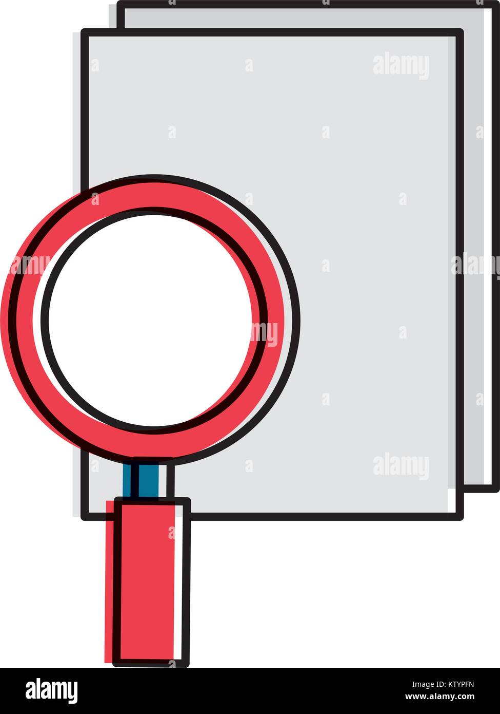 notebook with magnifying glass vector illustration design Stock Vector ...