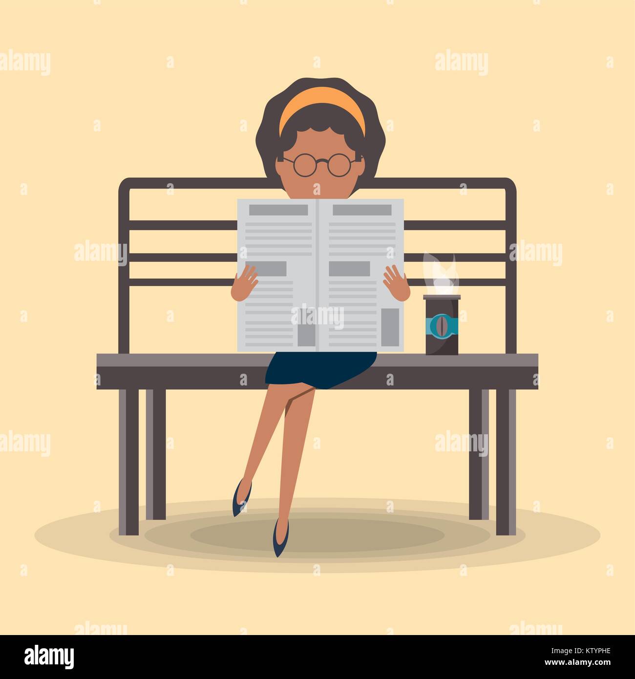 woman reading the newspaper Stock Vector Image & Art - Alamy