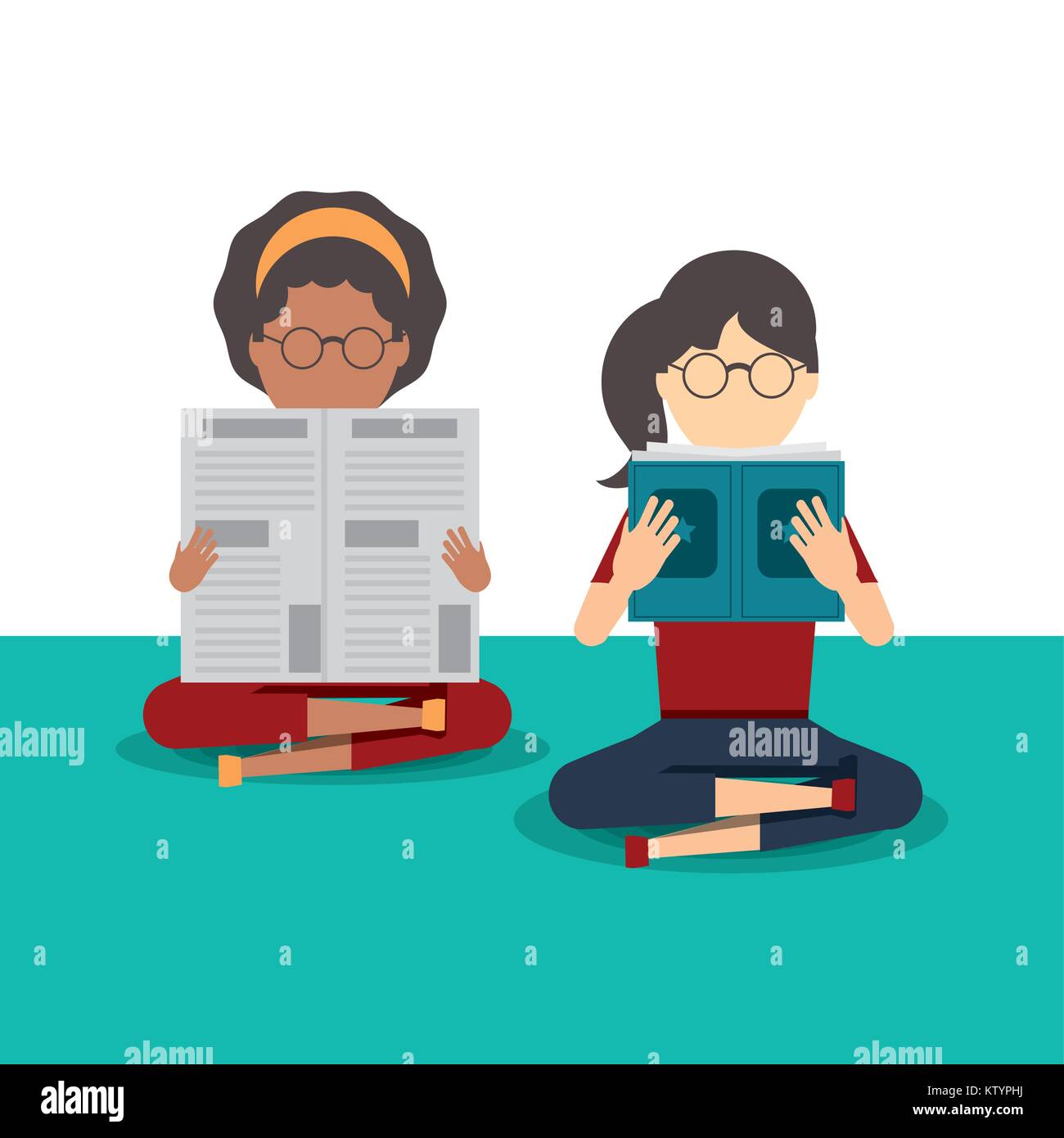 people reading book and newspaper Stock Vector Image & Art - Alamy