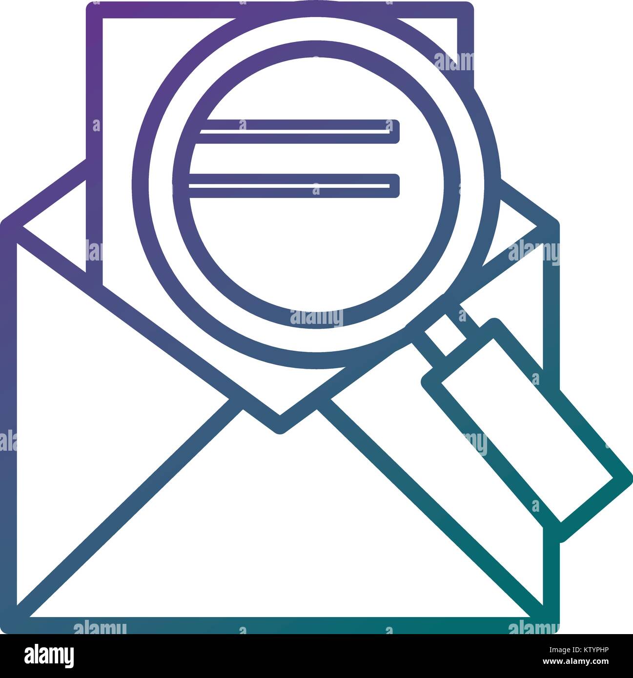 mail envelope with magnifying glass vector illustration design Stock ...