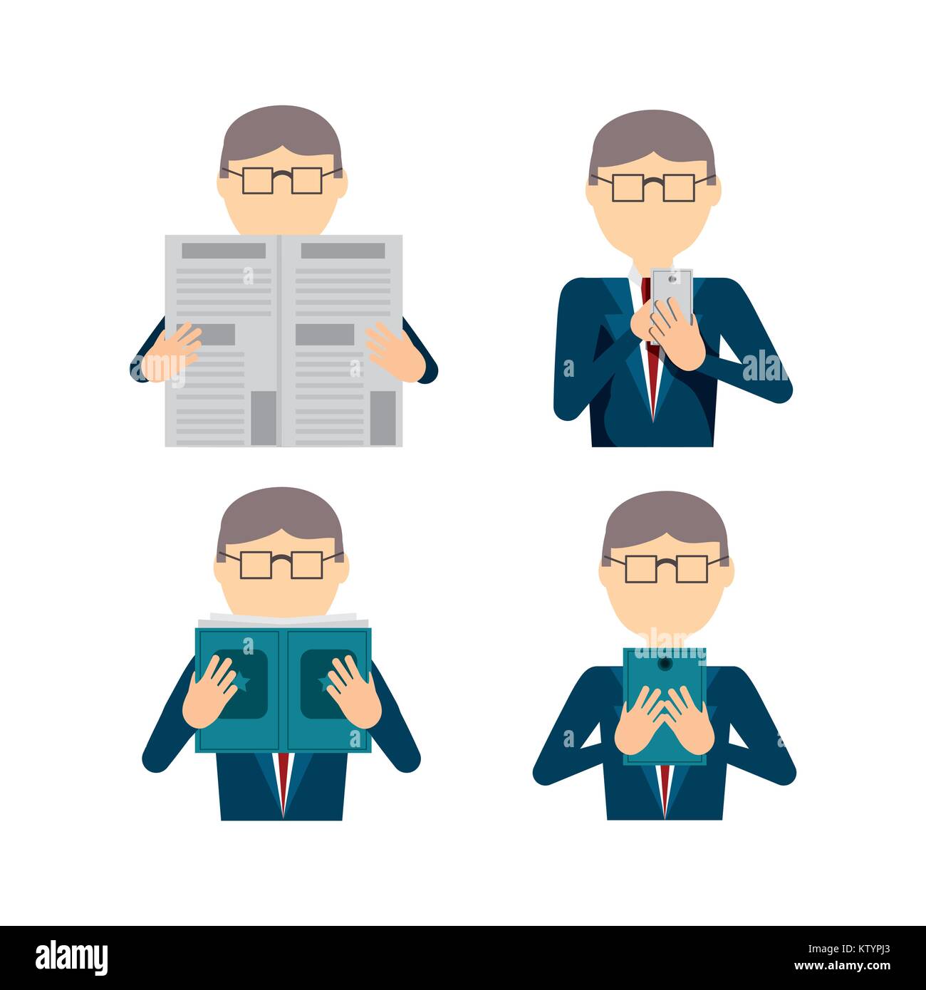 Person reading newspaper vector read business Cut Out Stock Images ...