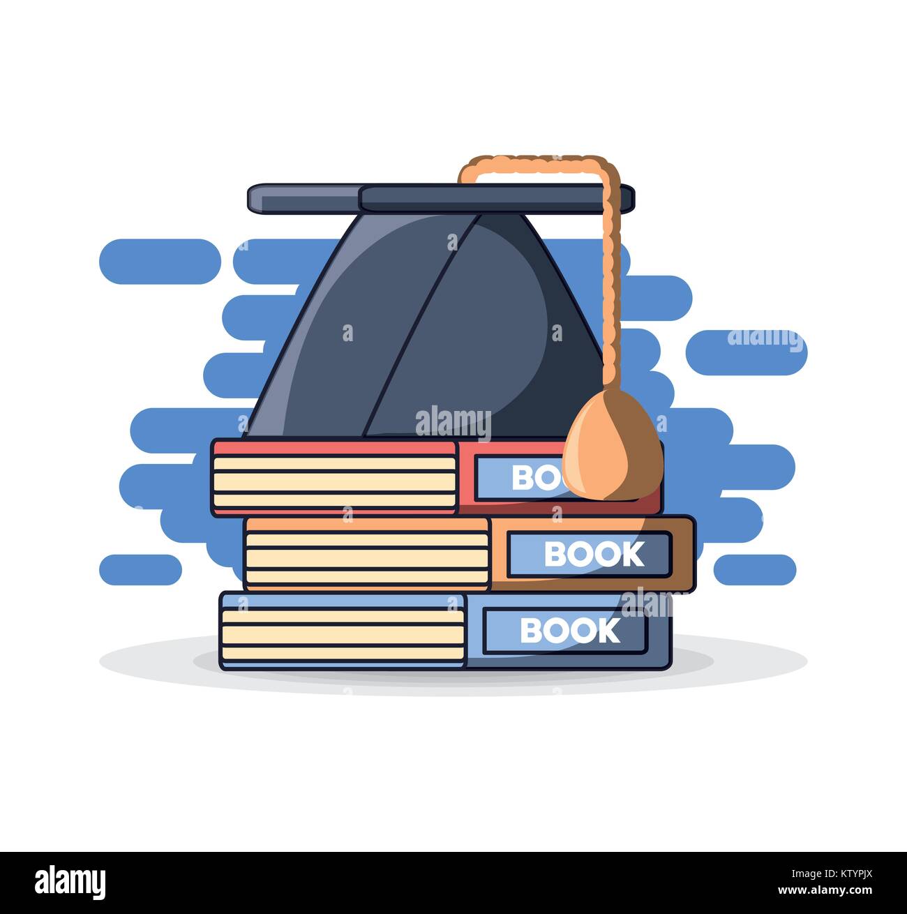graduation cap on stack of books Stock Vector Image & Art - Alamy