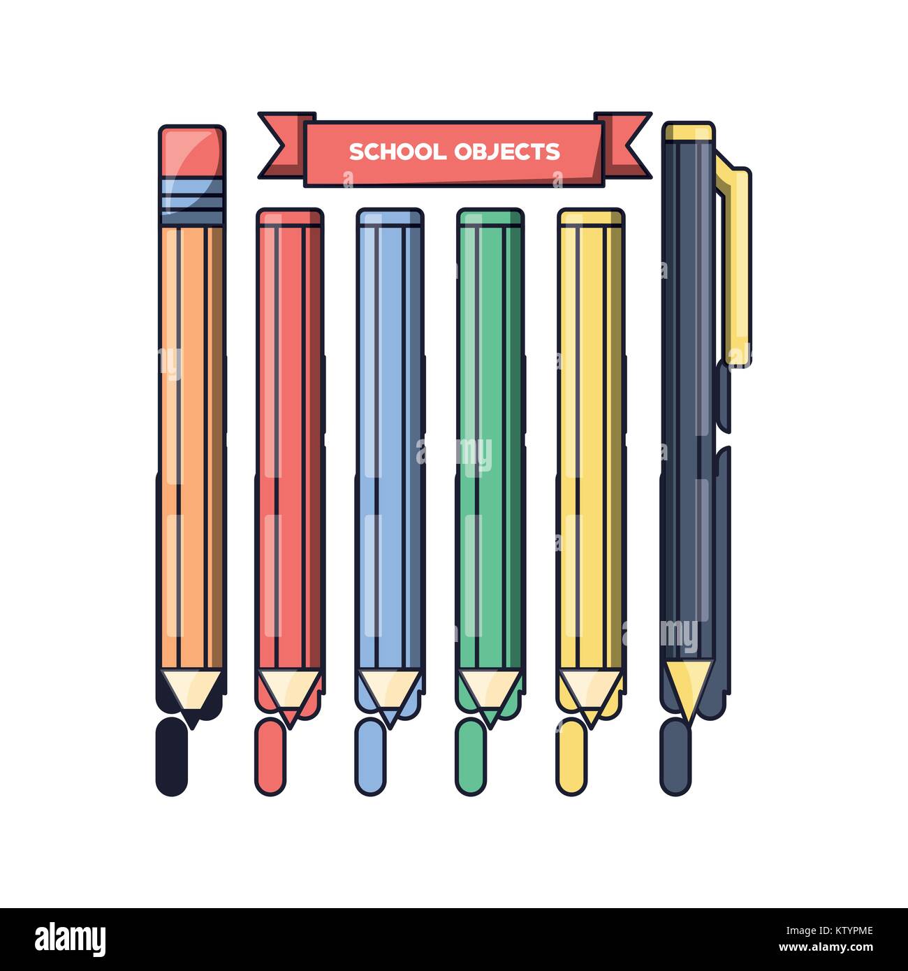 Colored pencils nobody Stock Vector Images - Alamy
