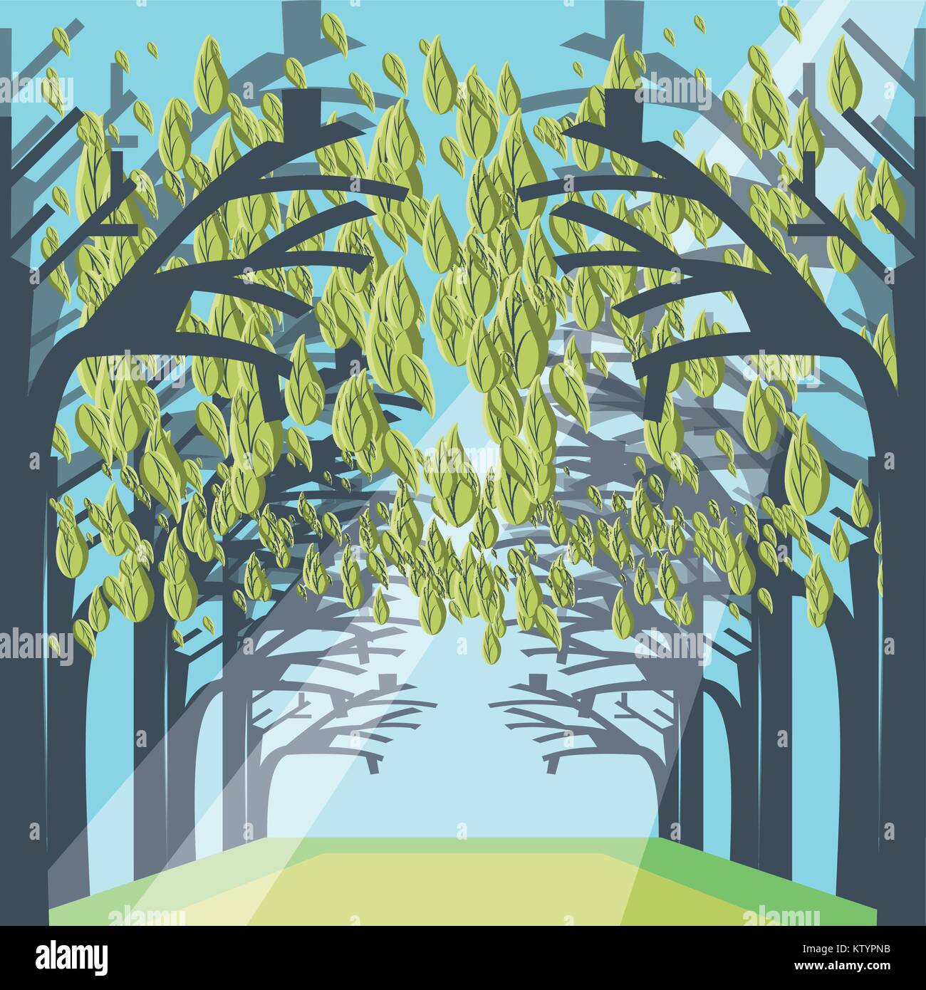 Road through forest vector Stock Vector Images - Alamy