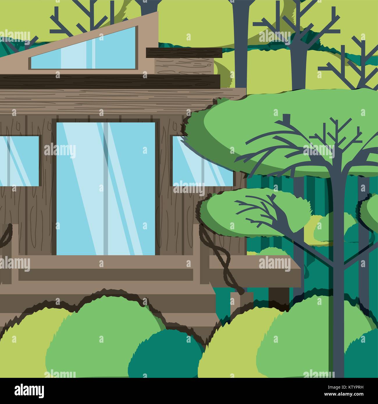 Modern wooden mountain house Stock Vector Images - Alamy