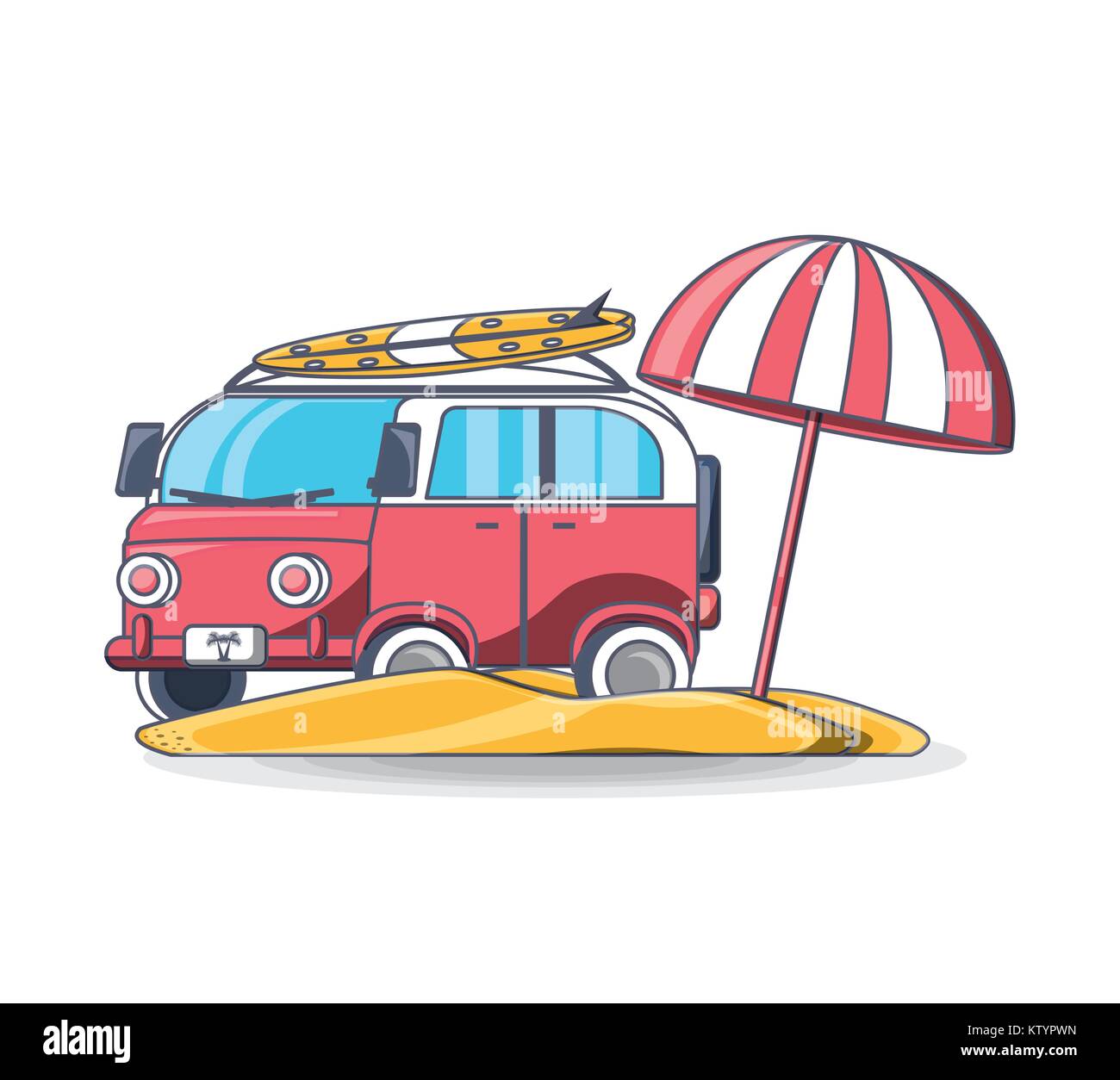 summer retro van beach vacation Stock Vector Image & Art - Alamy