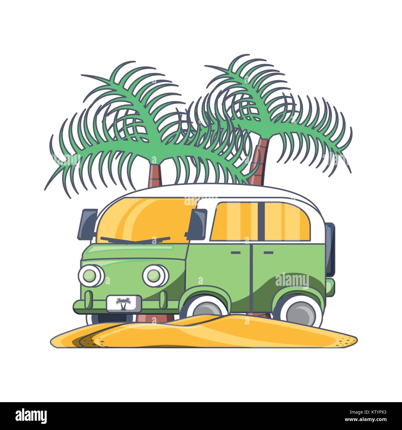 summer retro van beach vacation Stock Vector Image & Art - Alamy