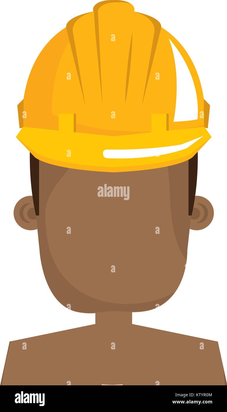 black man with helmet construction vector illustration design Stock ...