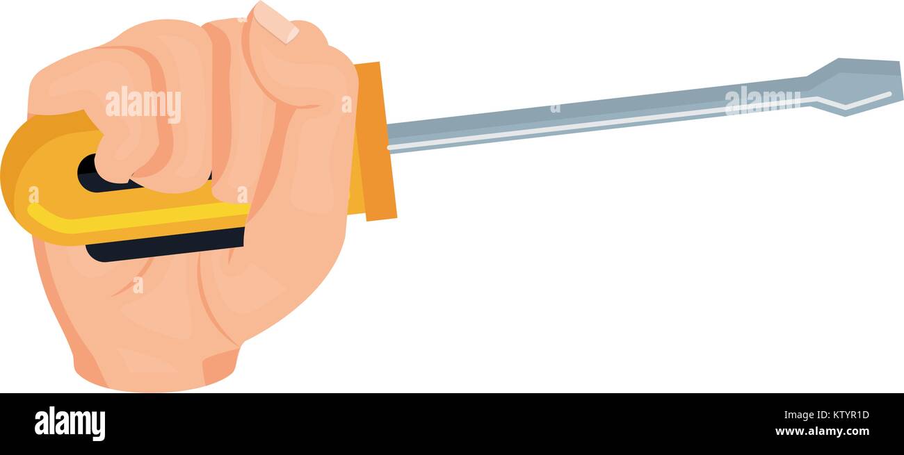 hand with screwdriver isolated icon Stock Vector Image & Art - Alamy