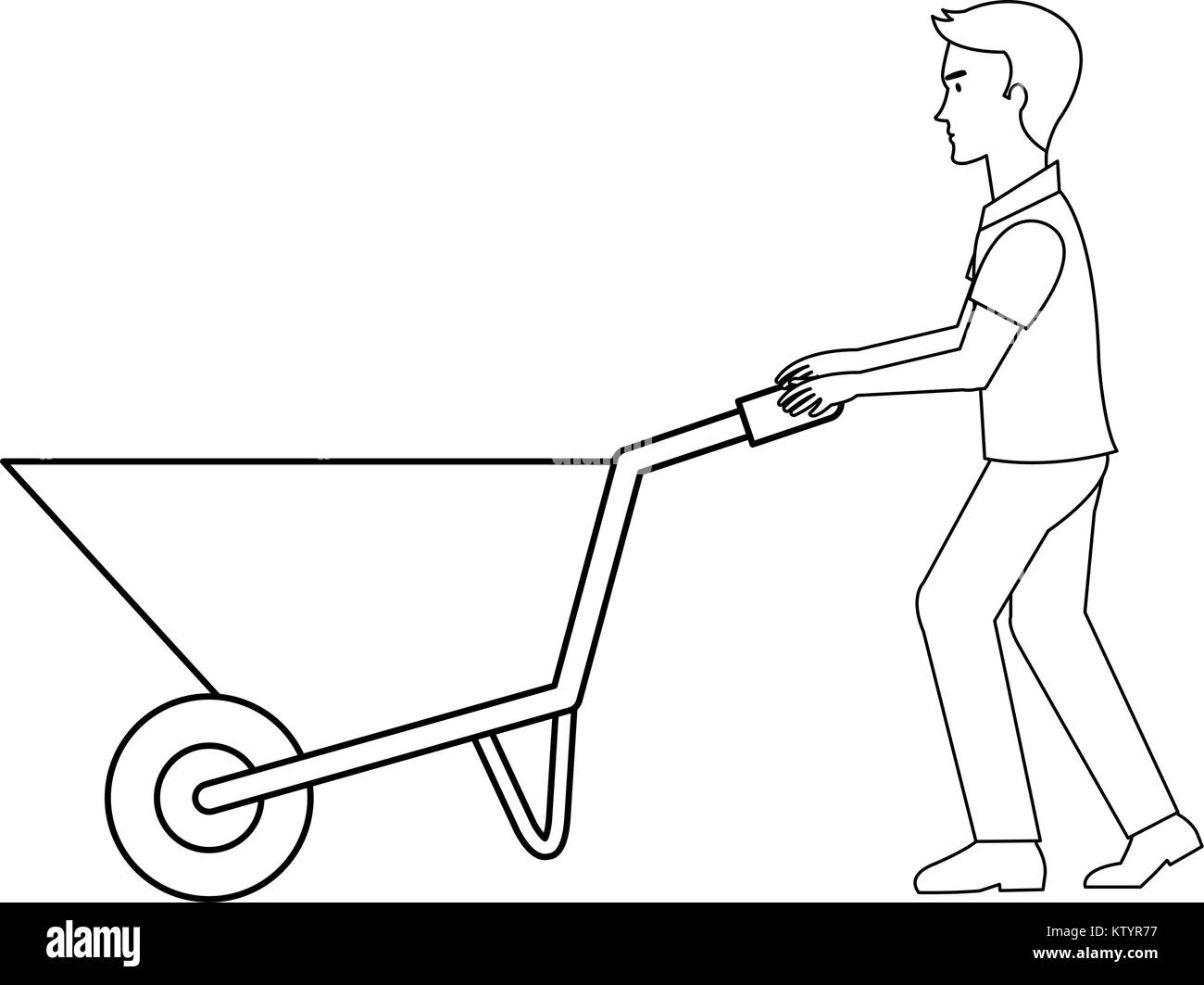 construction worker with wheelbarrow Stock Vector Image & Art - Alamy