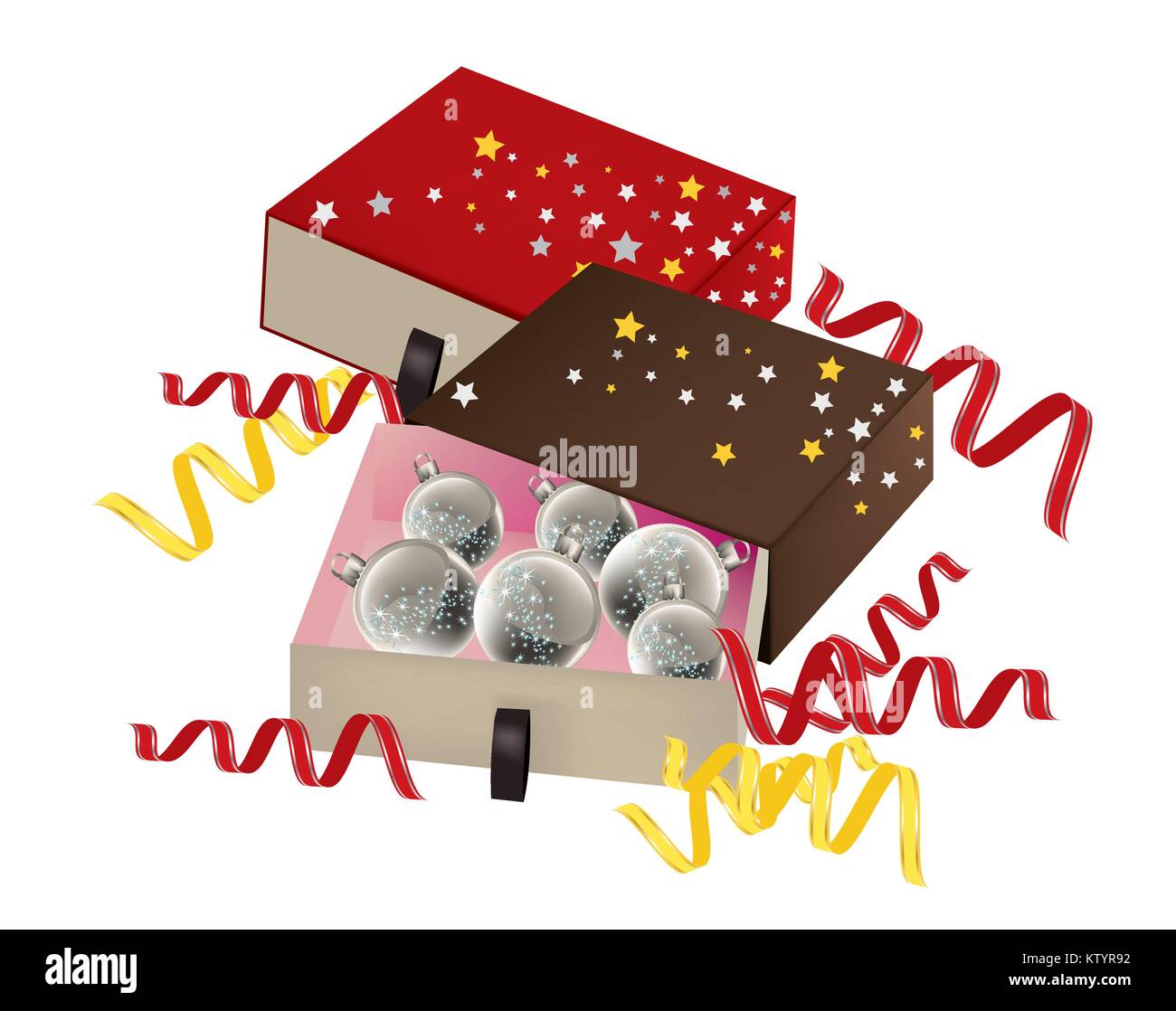 Present boxes on white Stock Vector Images - Alamy