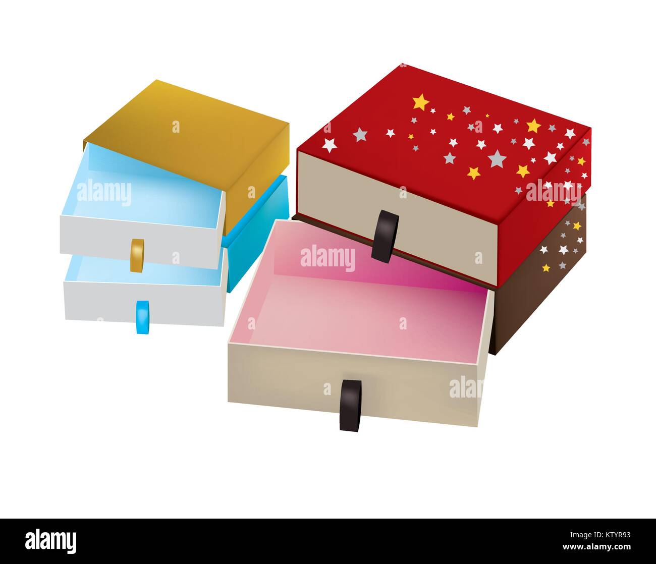Beautiful boxes with pattern on white background Stock Vector Image ...