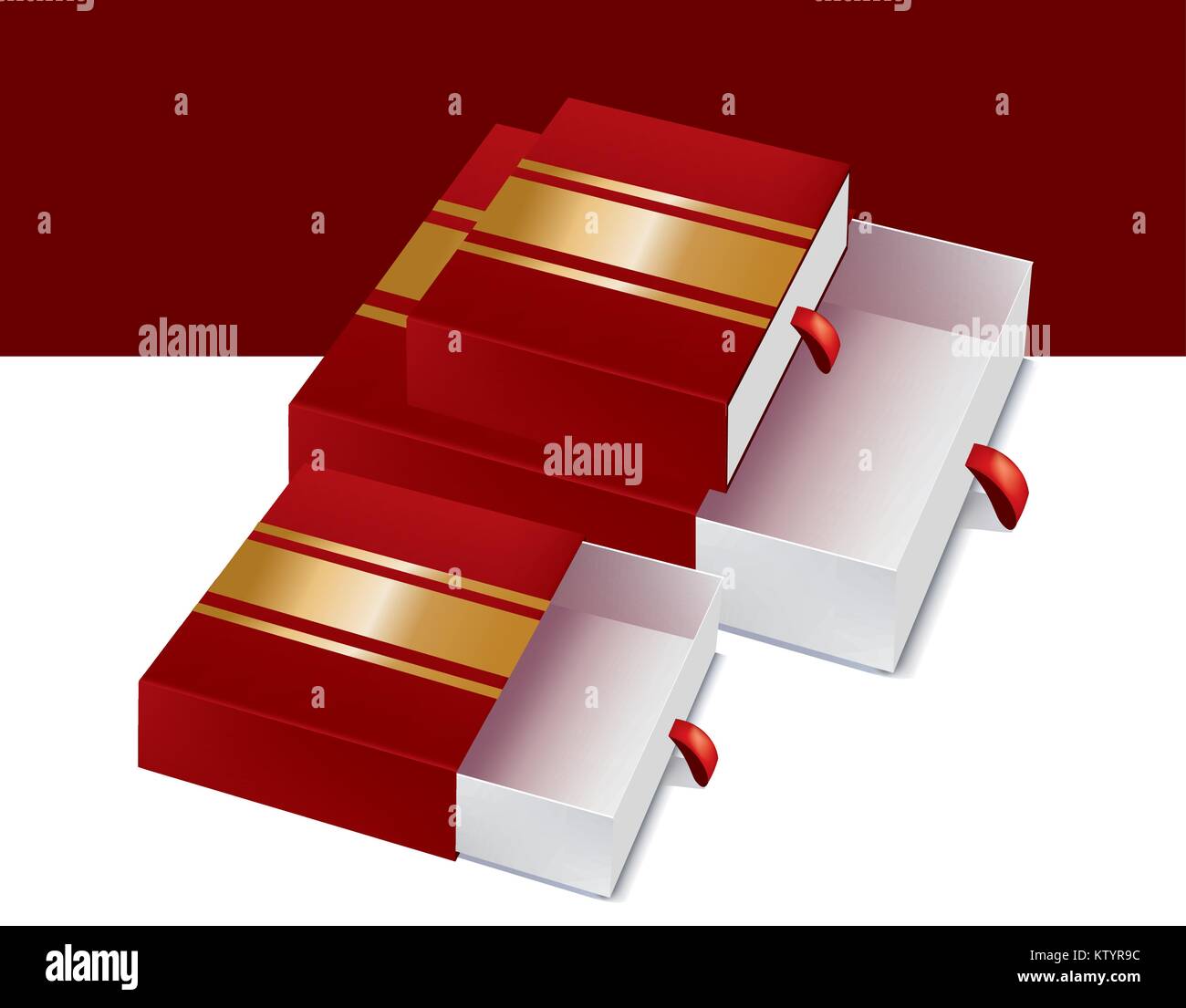 Beautiful boxes with pattern on white background Stock Vector Image ...