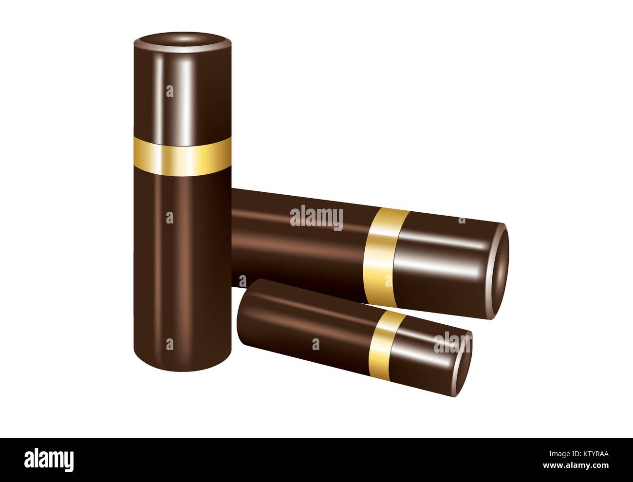 Chocolate packaging in upright cylindrical tube on white background ...