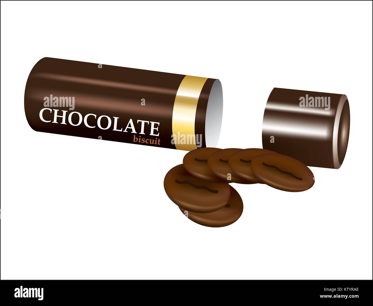 Chocolate packaging in upright cylindrical tube on white background ...