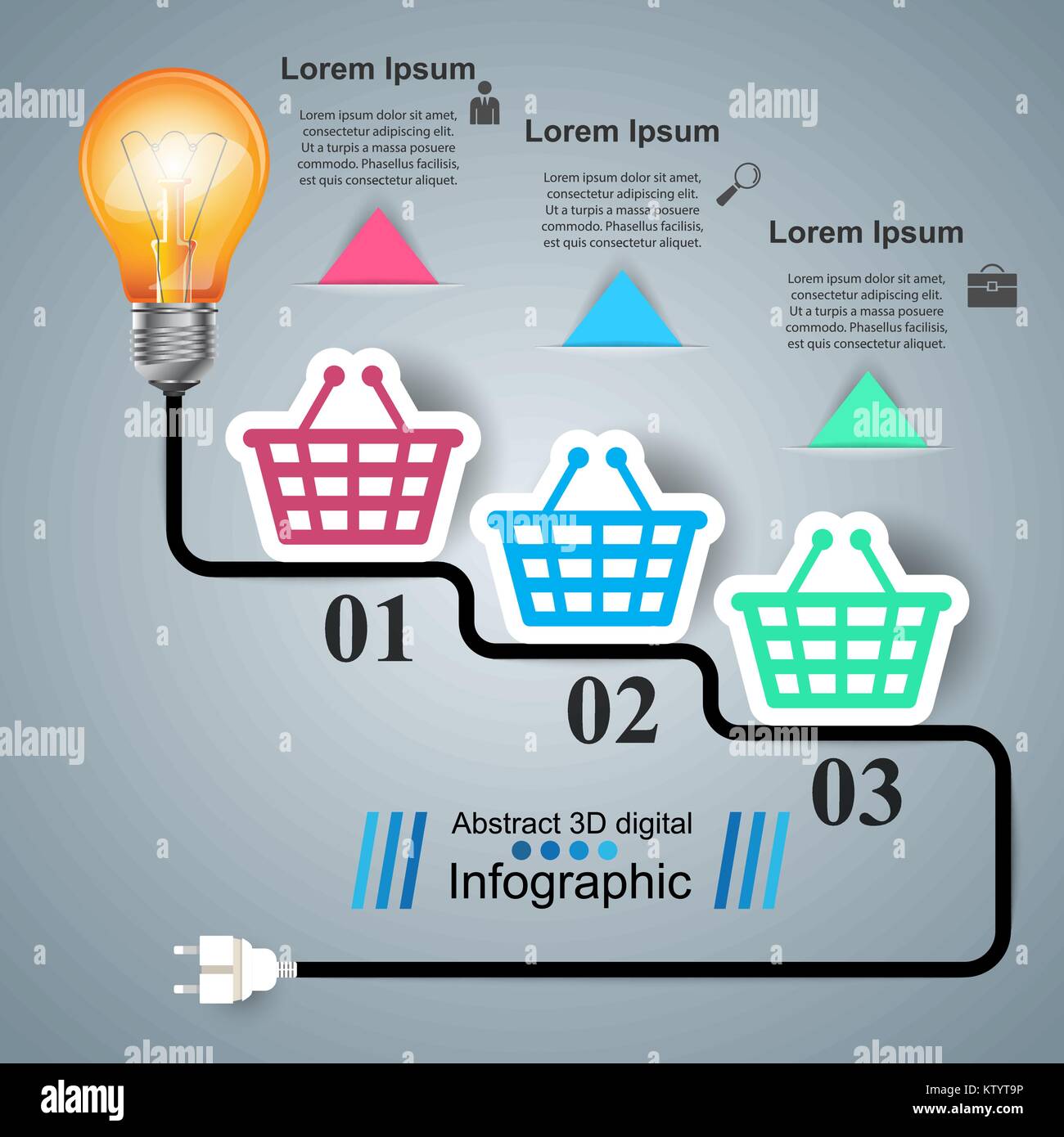 Busines infographic. Bulb, light, Cart icon Stock Vector Image & Art ...