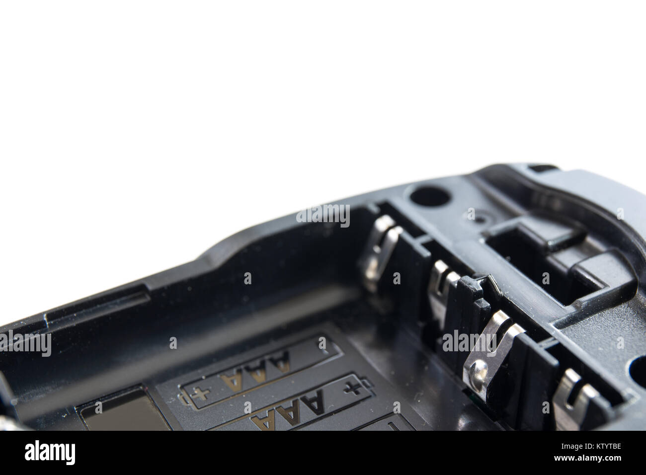 battery socket of walky talky size aaa alkaline on isolate background ...