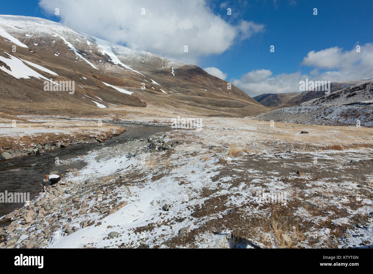 The mountain river in the steppe Stock Photo - Alamy