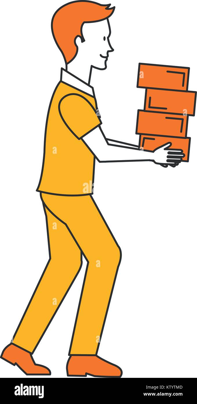 Lifting bricks Stock Vector Images - Alamy