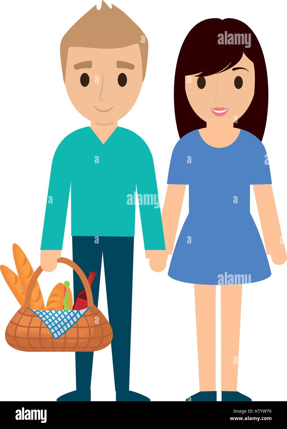 couple on picnic vector illustration Stock Vector Image & Art - Alamy