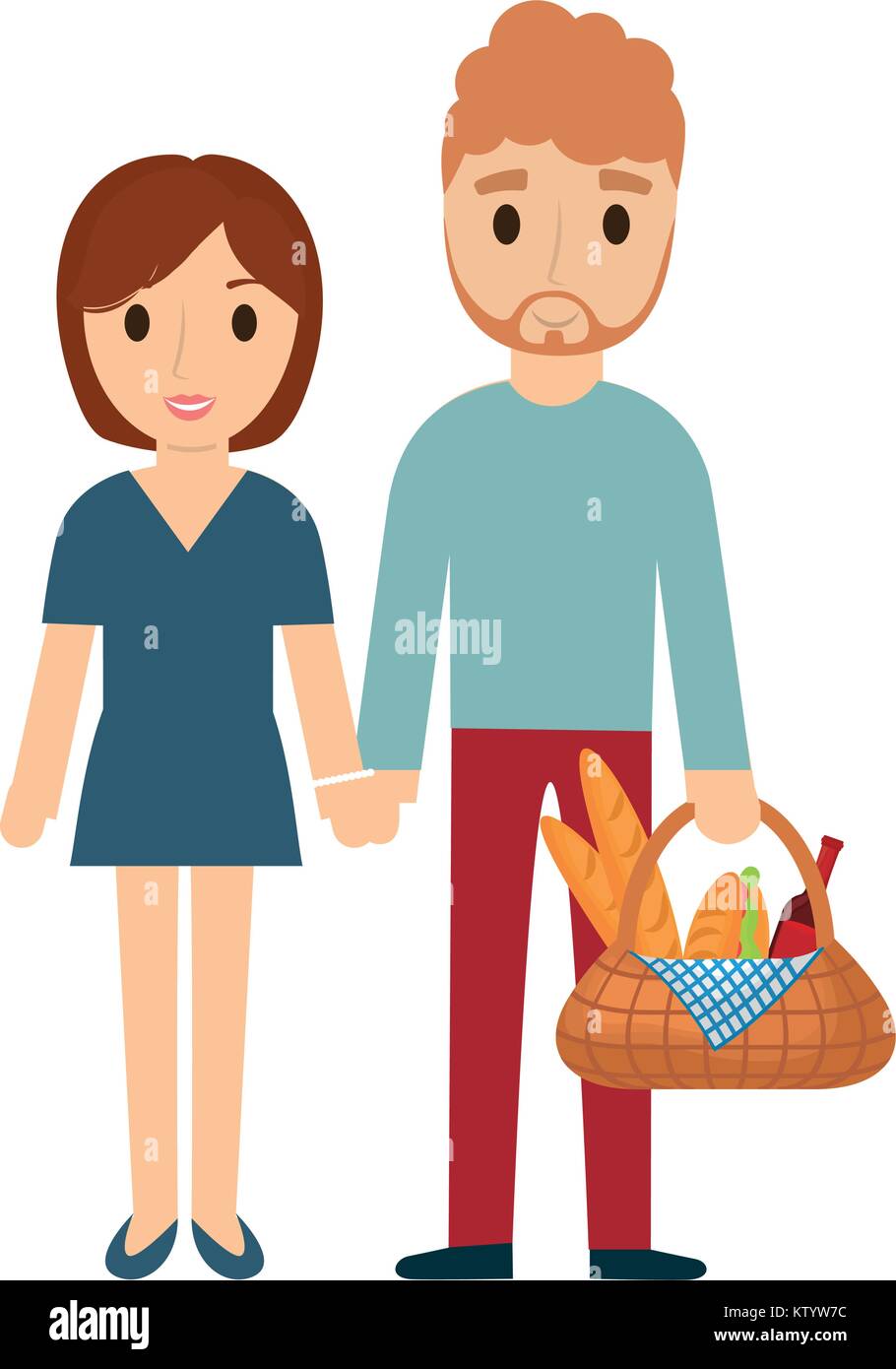 couple on picnic vector illustration Stock Vector Image & Art - Alamy