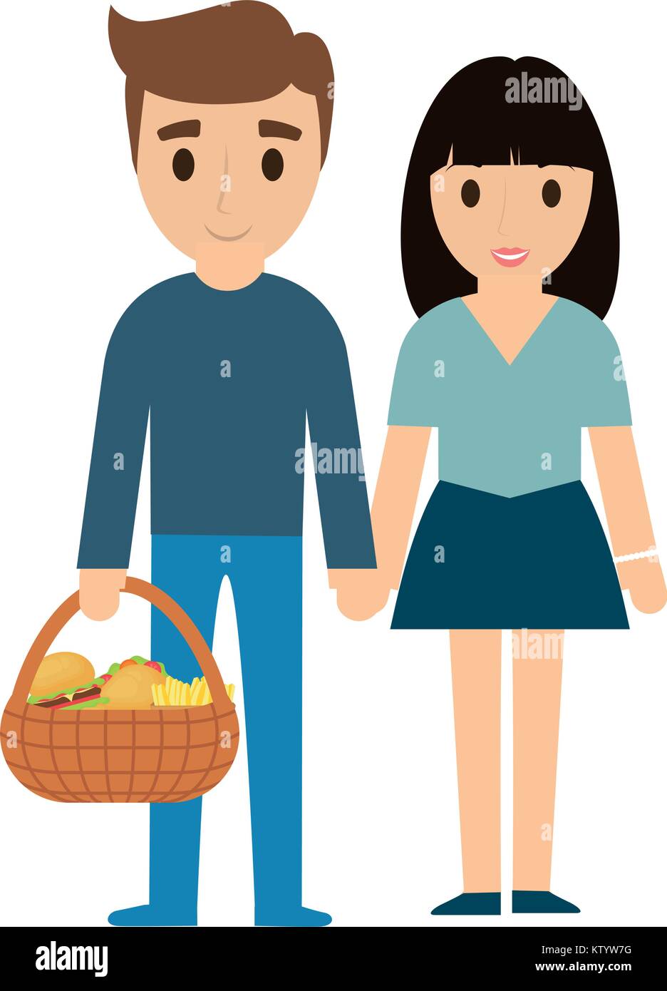 couple on picnic vector illustration Stock Vector Image & Art - Alamy