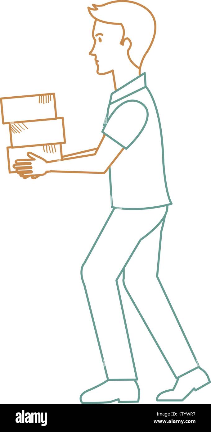 worker construction lifting bricks vector illustration design Stock ...