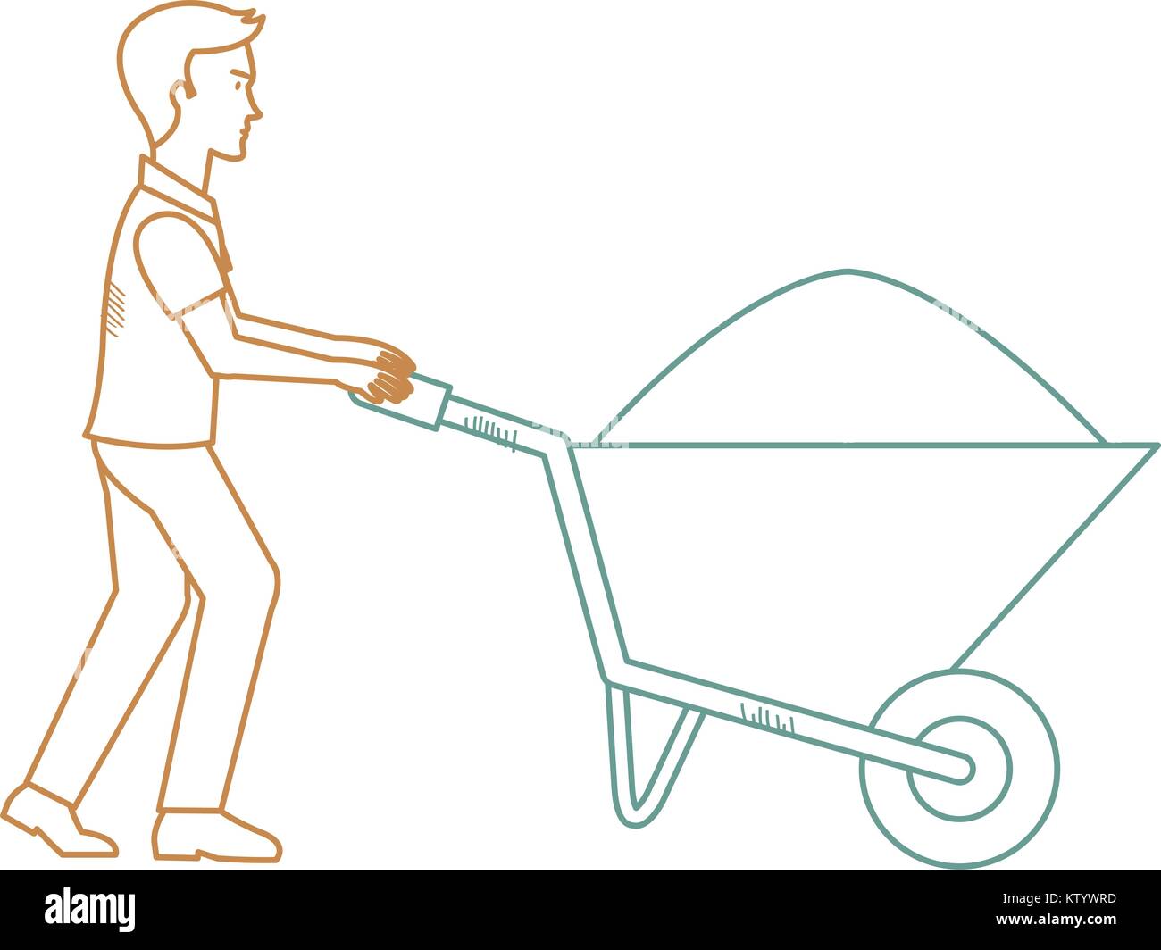 construction worker with wheelbarrow vector illustration design Stock ...