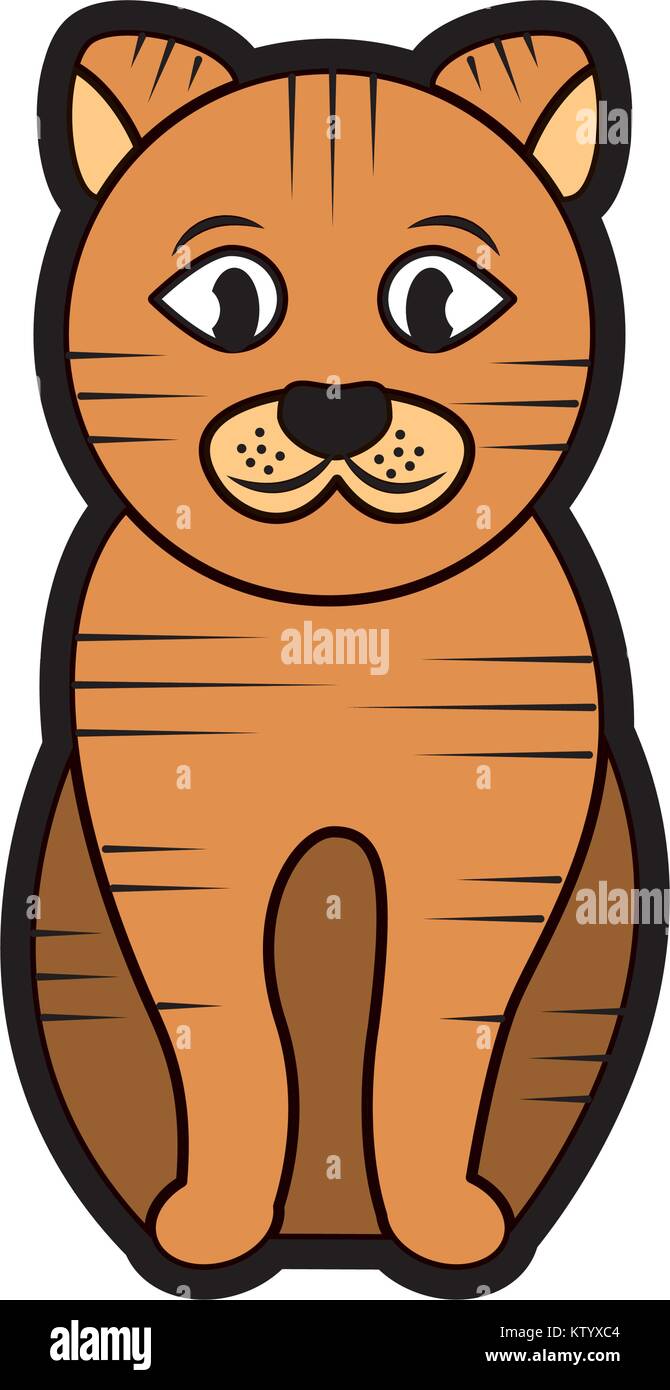 striped cat cartoon pet icon image Stock Vector Image & Art - Alamy