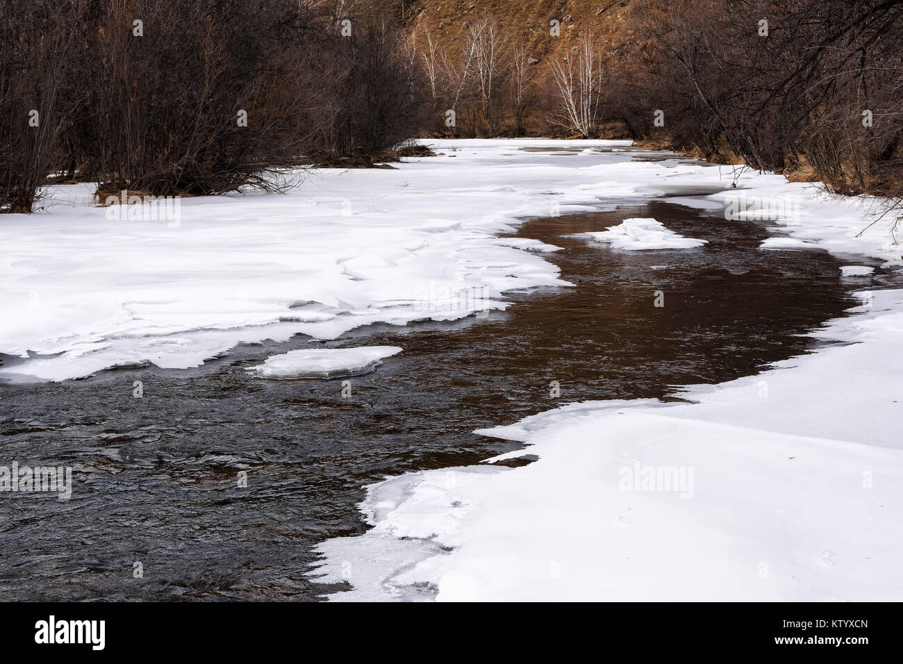Ice on the river Stock Photo - Alamy