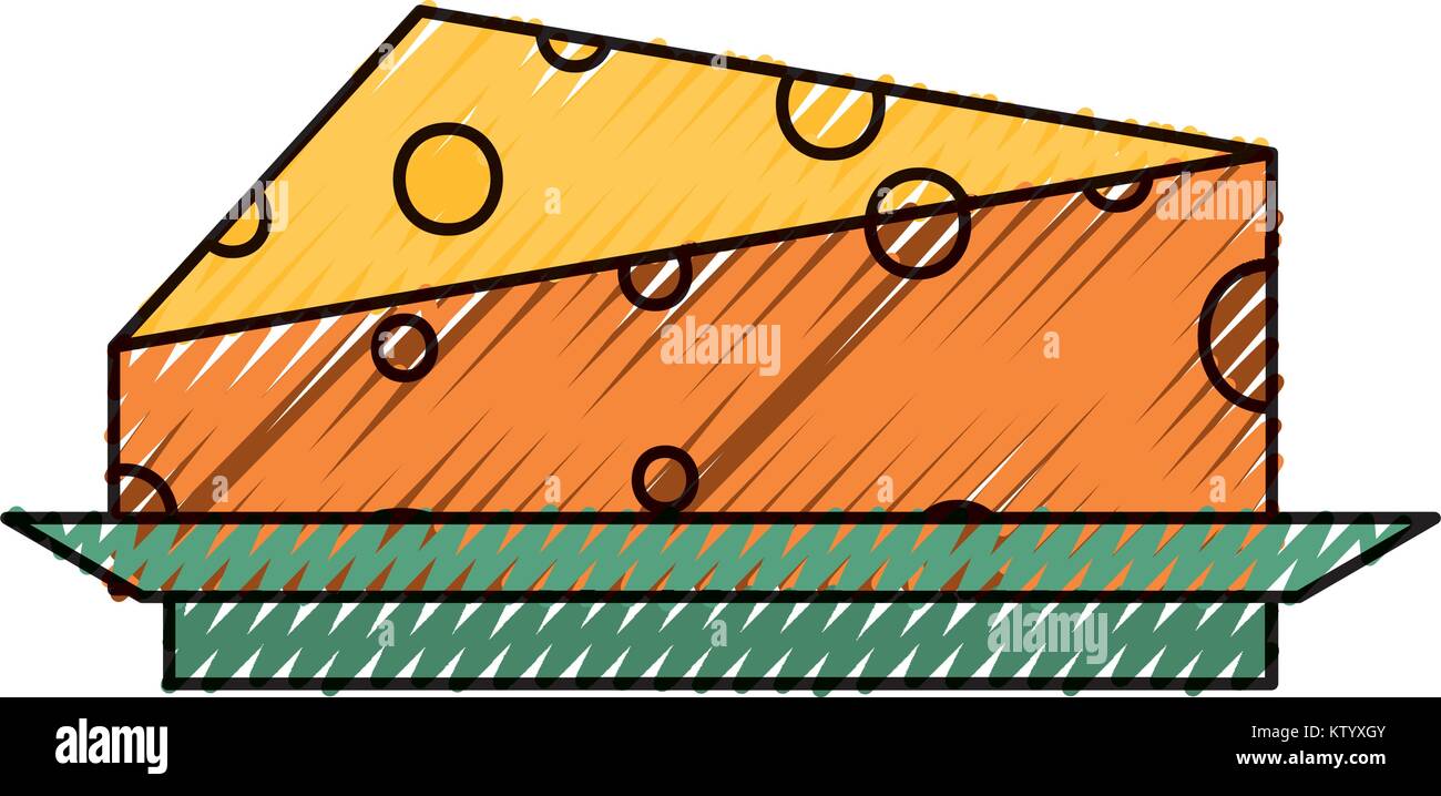 cheese on plate vector illustration Stock Vector Image & Art - Alamy